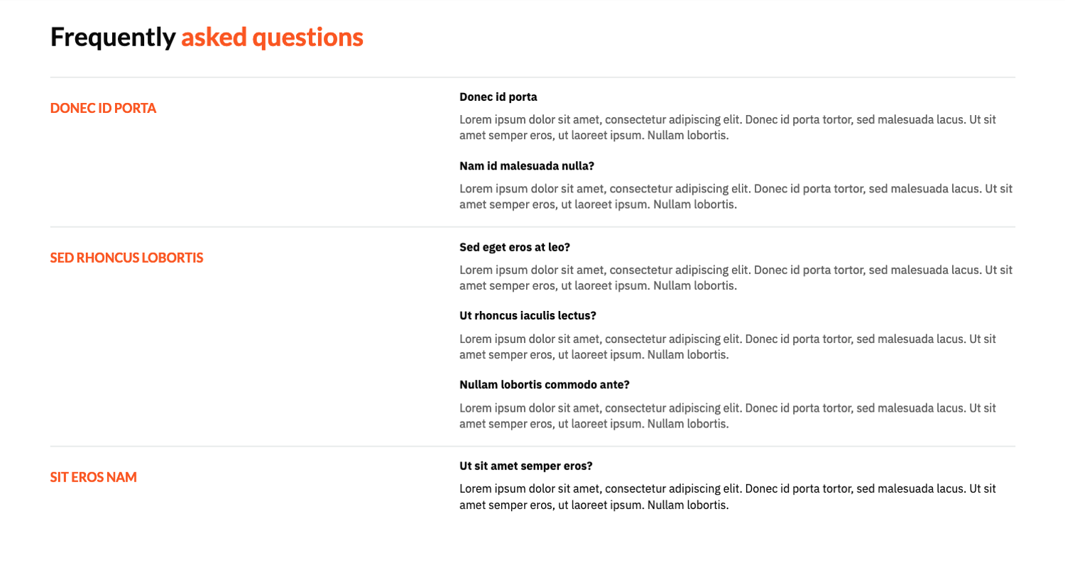 FAQs Blocks for Webiny Page Builder